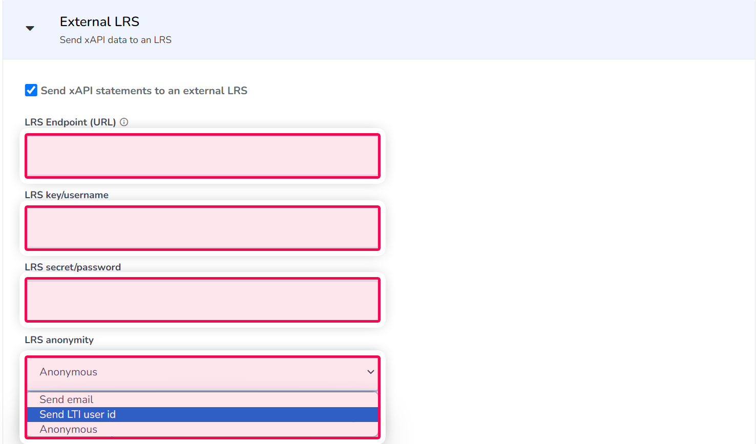 LRS Integration – H5P