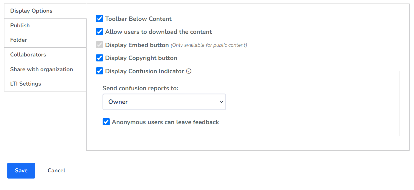 Content Settings – H5P