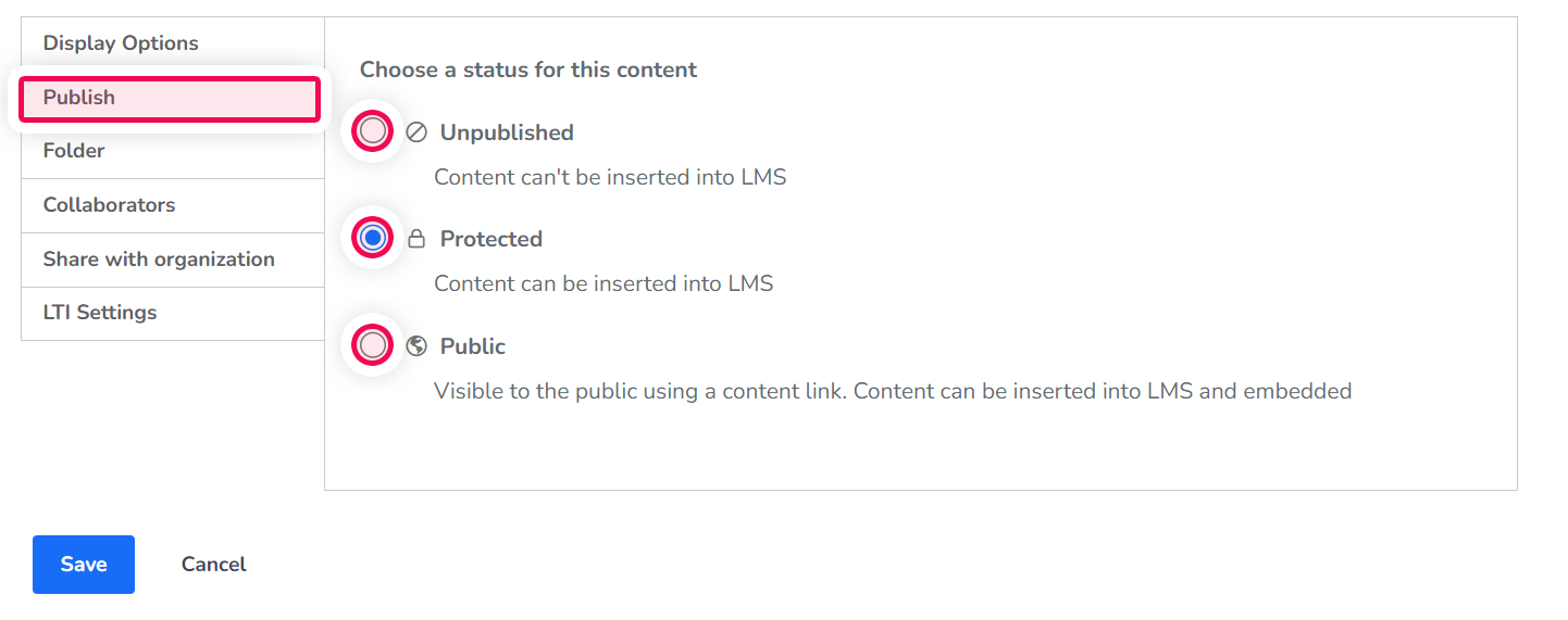 Content Settings – H5P