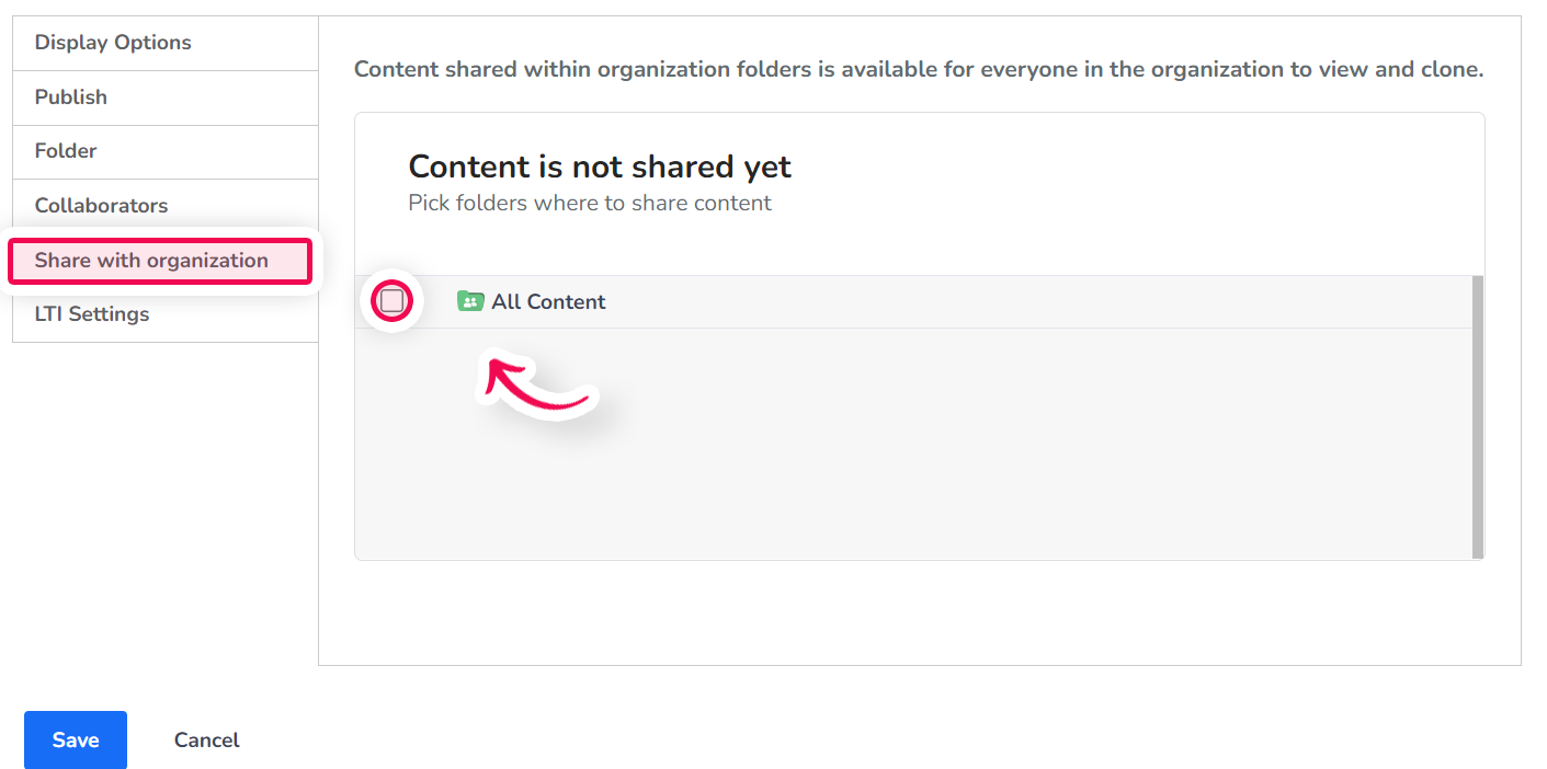 Content Settings – H5P